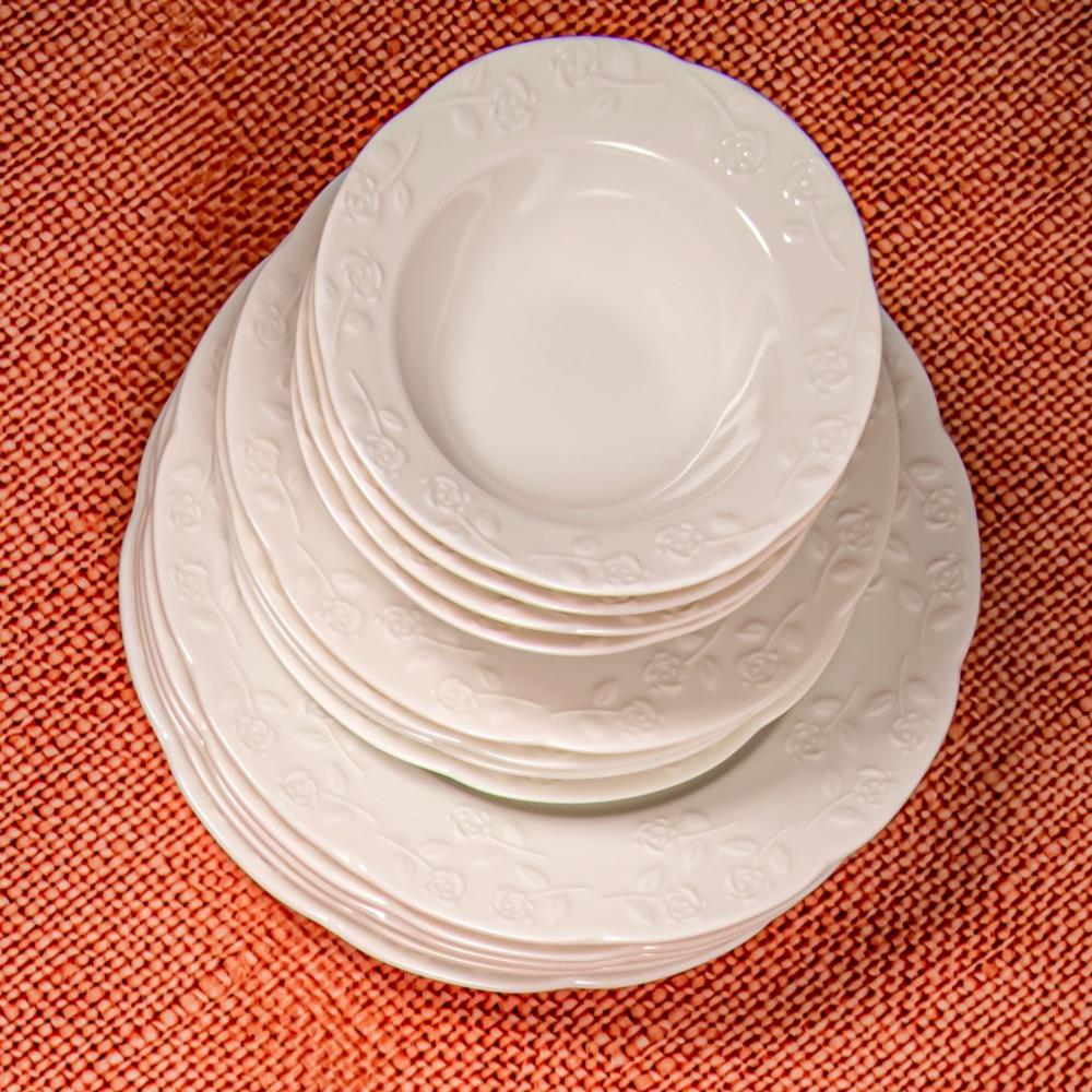 Gural Porcelain 24 Pcs Carmina Bone Dinnerware Set.