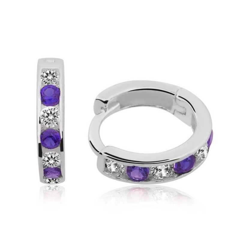 Silver Purple Ring Kids Earring.