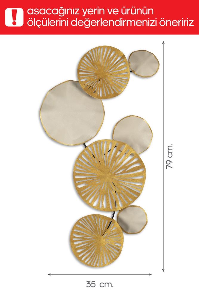 DORELİNE DoreArt Astrid Metal Duvar Tablosu, Ev Ofis Duvar Panosu (Altın).