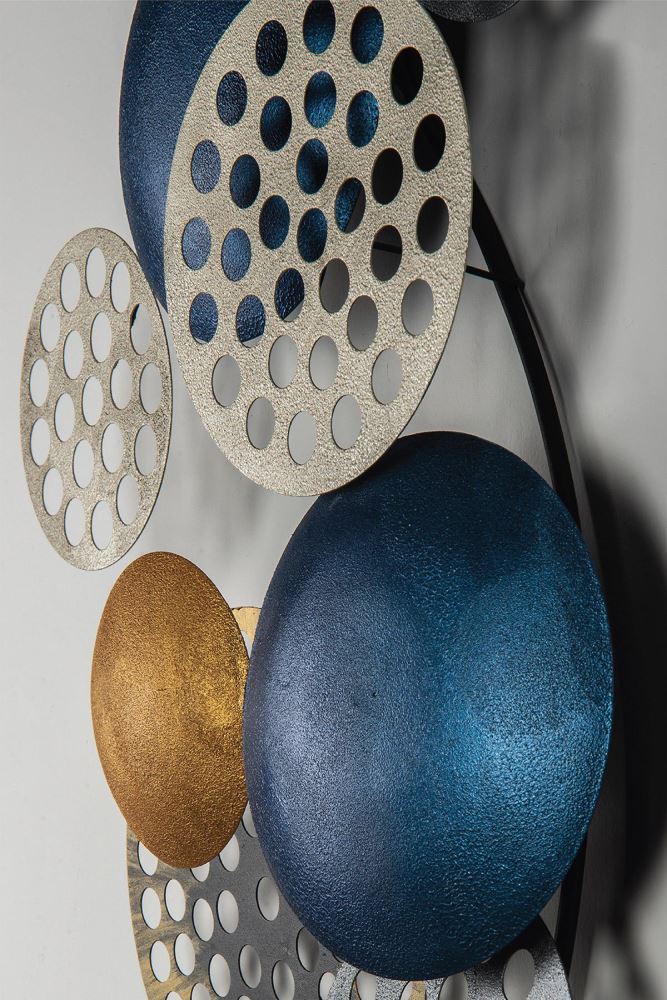 DORELİNE DoreArt Bronte Metal Duvar Tablosu, Ev Ofis Duvar Panosu (Mavi-2).