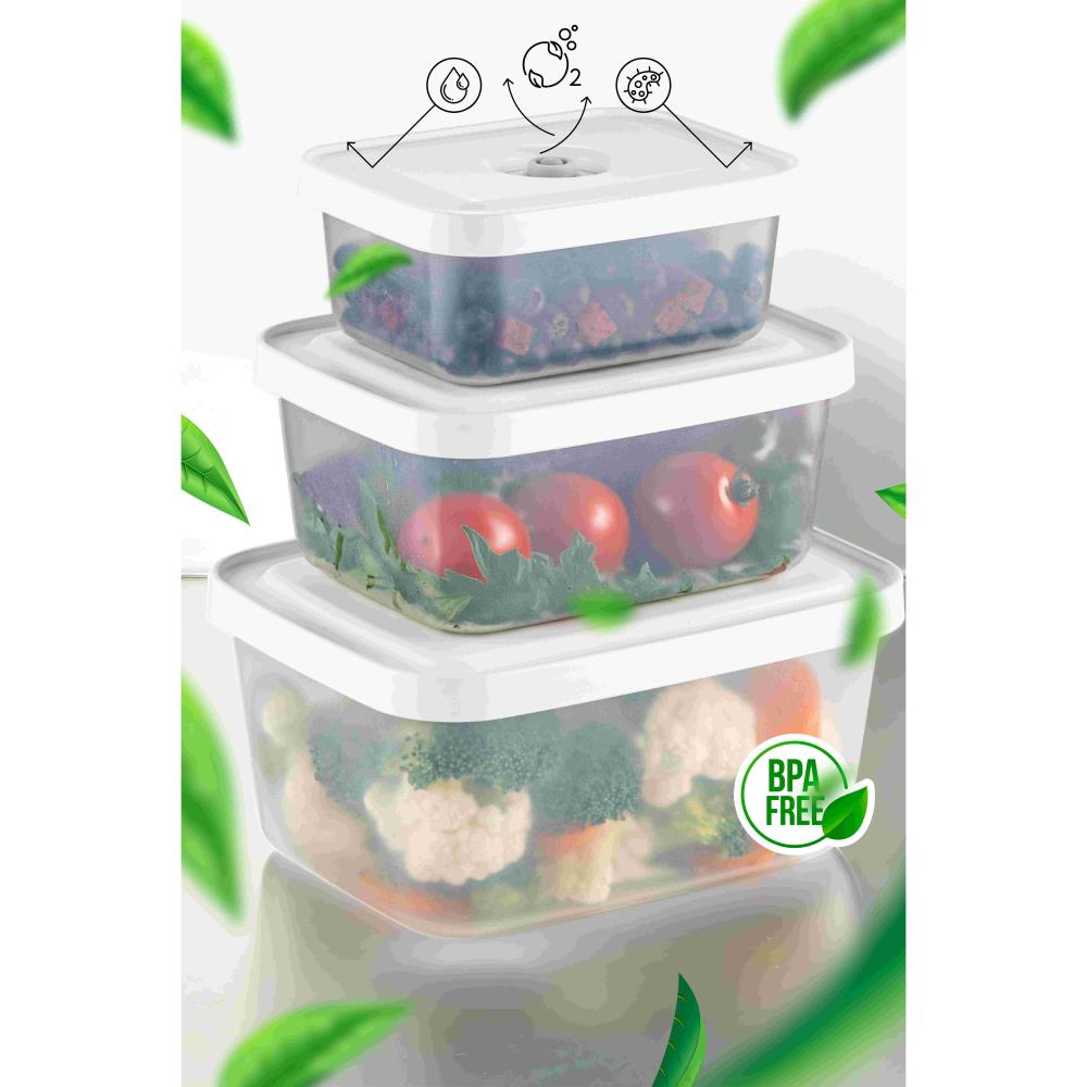 Vienev VacuumFresh 3 Piece Vacuum Food Storage Container Set