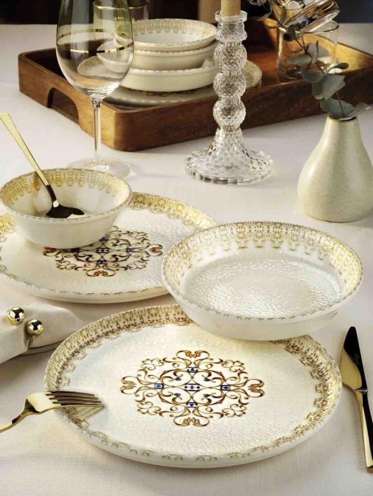 Kitchen Life 18 Parça 6 Kişilik Çiçek Valsi New Bone Yemek Takımı.