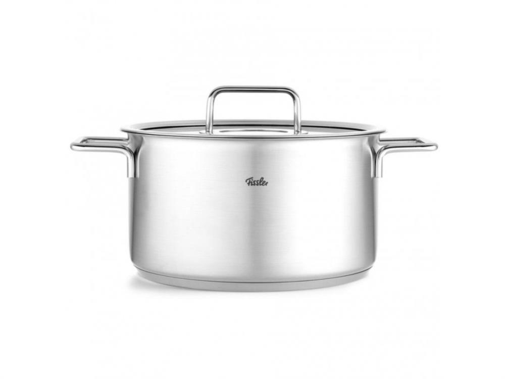 Fissler Pure Collection 24cm Steel Deep Casserole with Glass Lid.