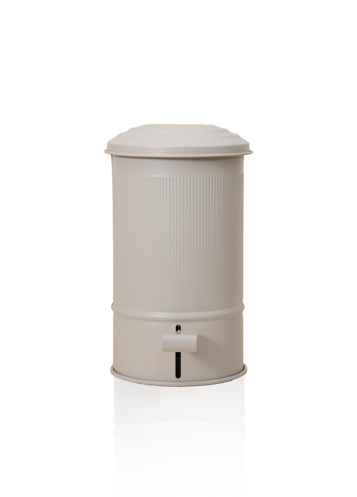 Stripe Kitchen and Bathroom Trash Can Beige 5 Lt.