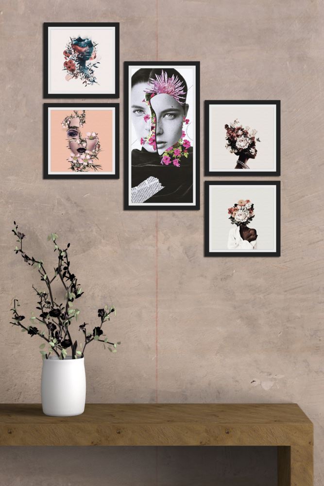 Hanna Moda Collage Style 5 Parçalı Mdf Tablo ATF233.