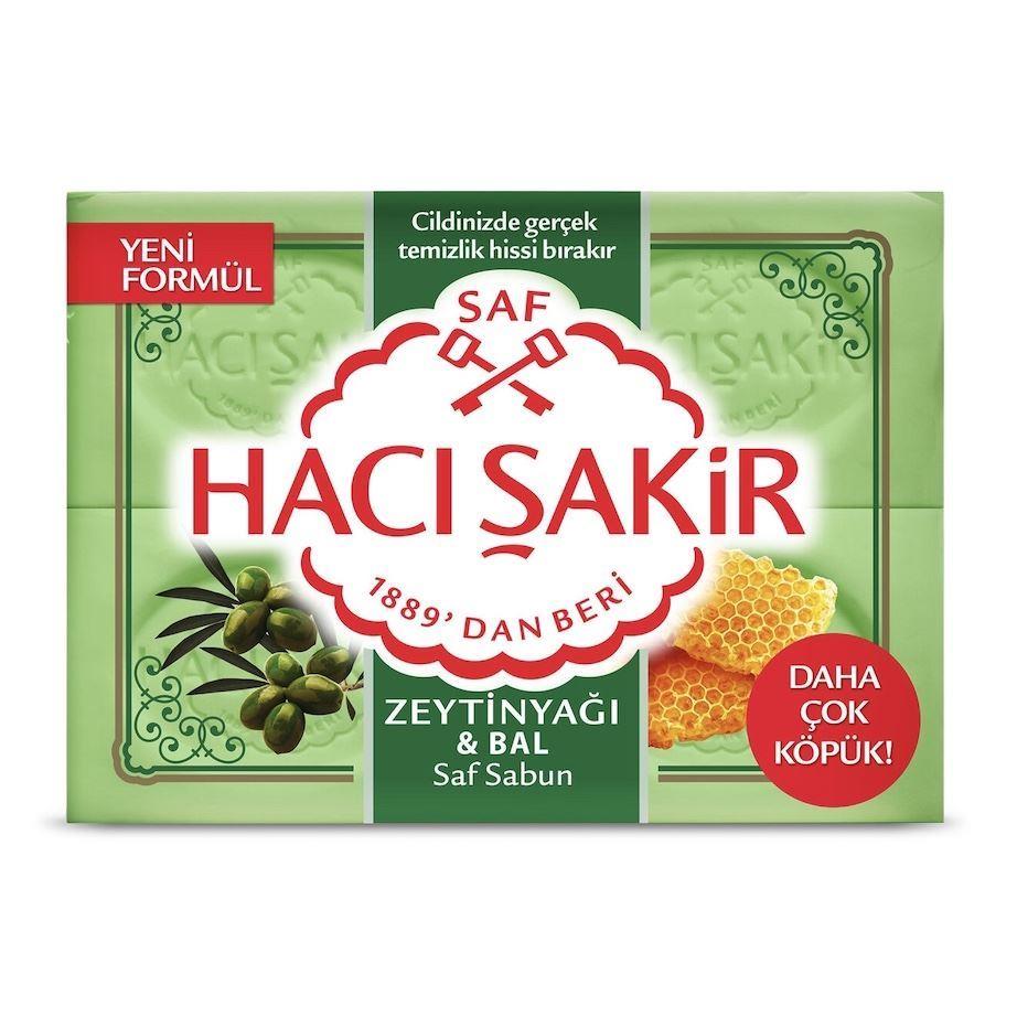 Haci Sakir Yesil Zeytin-Bal Sabun 4'lu 600g.