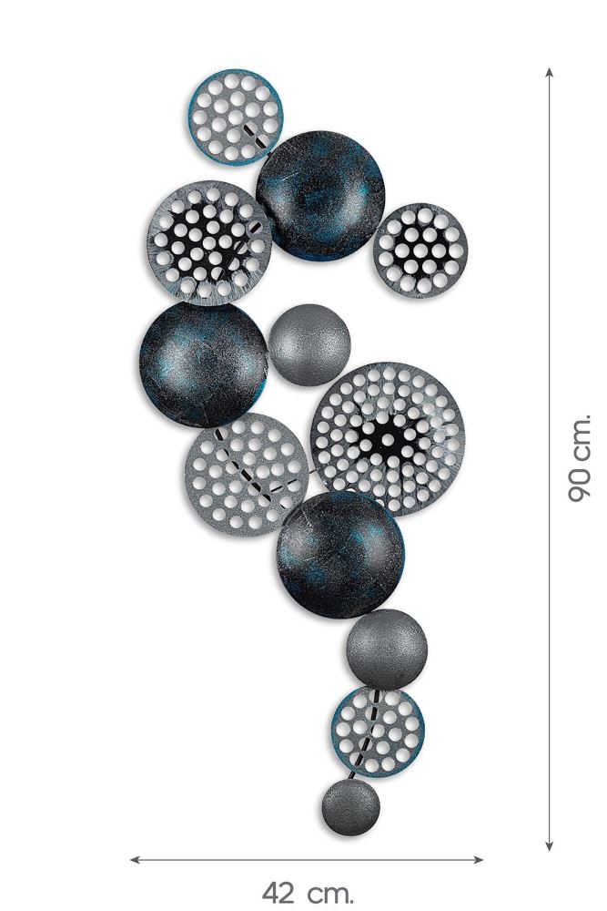 DORELİNE DoreArt Bronte Metal Duvar Tablosu, Ev Ofis Duvar Panosu (Gri).