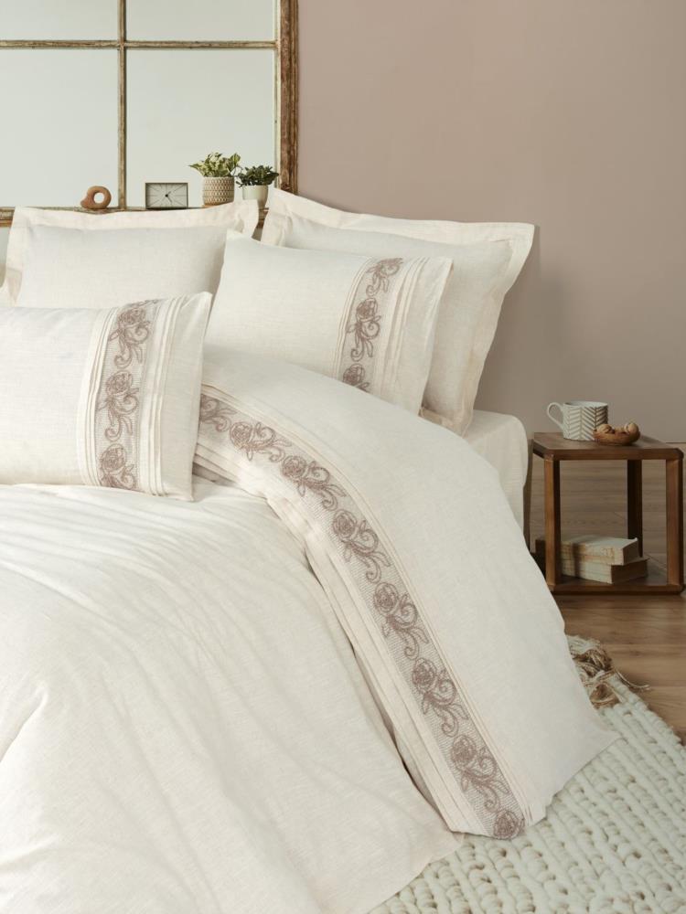 Cotton Box Inborn Çift Kişilik Nevresim Takımı Floro Bej.