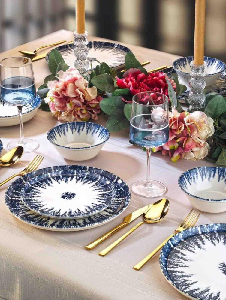 Kitchen Life 24 Parça 6 Kişilik Star Burst New Bone Yemek Takımı.