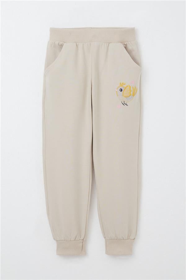 Breeze Girls Tracksuit Flower Bird Embroidered Beige 15-5 Years.