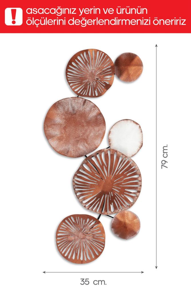 DORELİNE DoreArt Astrid Metal Duvar Tablosu, Ev Ofis Duvar Panosu (Rose).