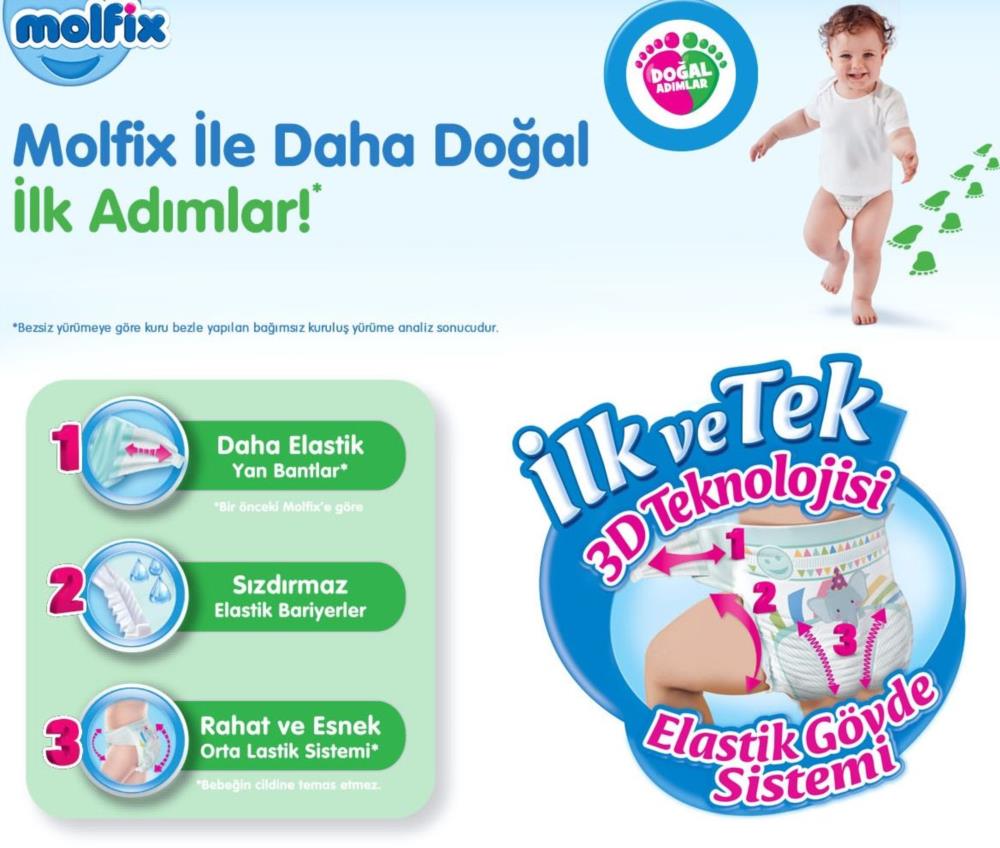 Molfix 3D Junior Baby Diapers 44 pcs 11-18 kg.