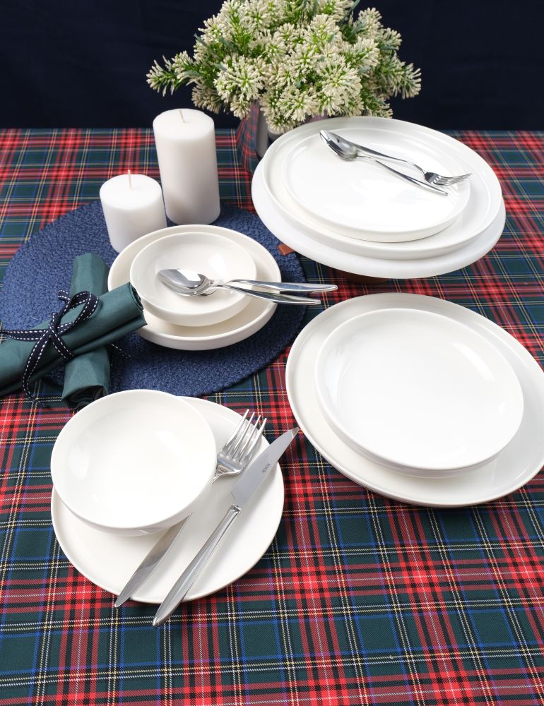 Koch Collection LUIS 24 PARÇA PORSELEN KREM YEMEK TAKIMI.