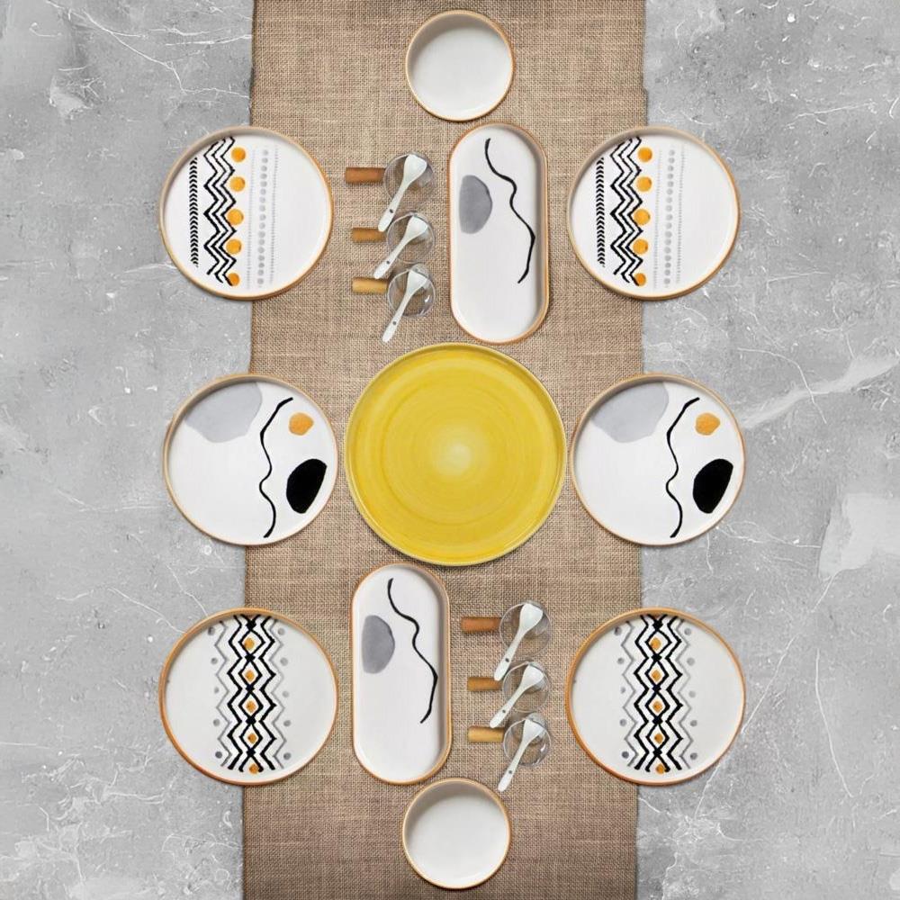 Kitchen Life 23 Piece 6 Person Axial Stackable Breakfast Set Sauce Bowl ...