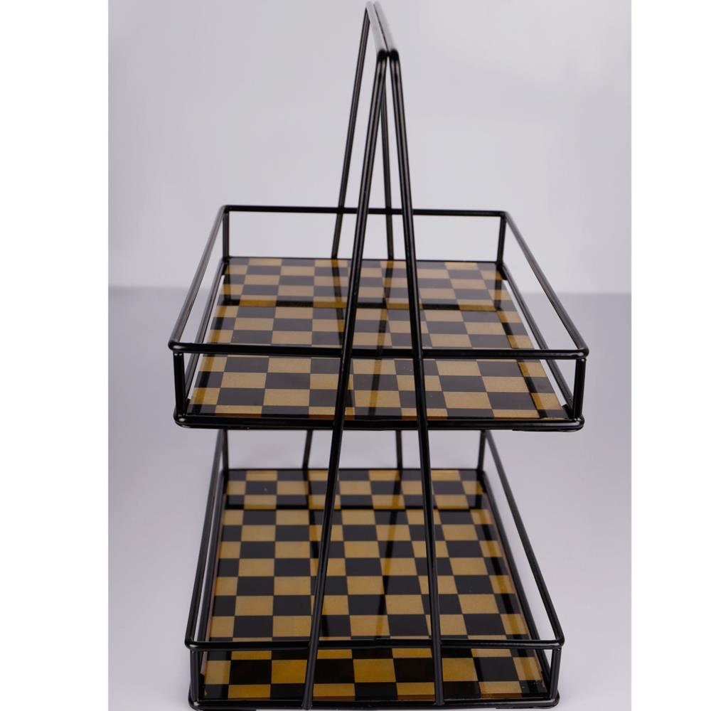 Vipgross 2 Katlı Metal Raflı Cam Tabanlı Düzenleyici Organizer.