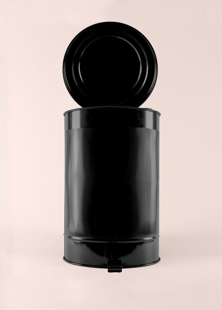 Stripe Kitchen Trash Can Black 37 Lt.