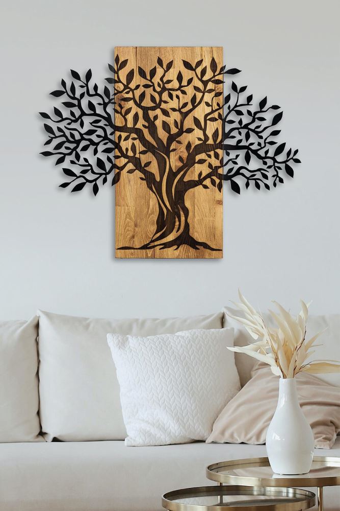DORELİNE DoreArt Big Tree Ahşap & Metal Duvar Tablosu, Ev Ofis Duvar Panosu.