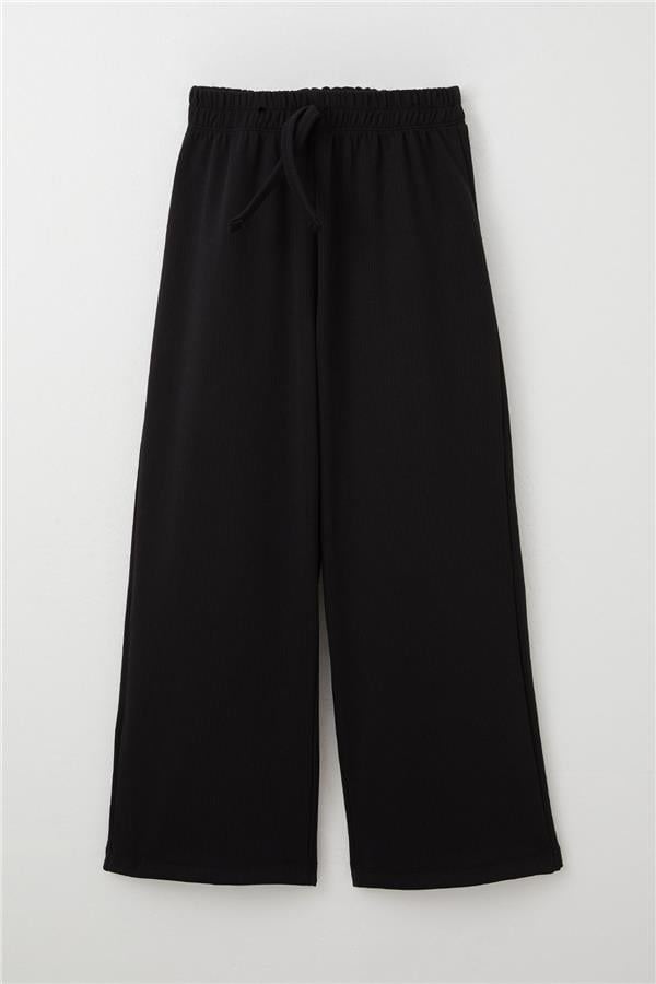Breeze Girl Child Trousers with Lace Accessory Black 8-14 Years.