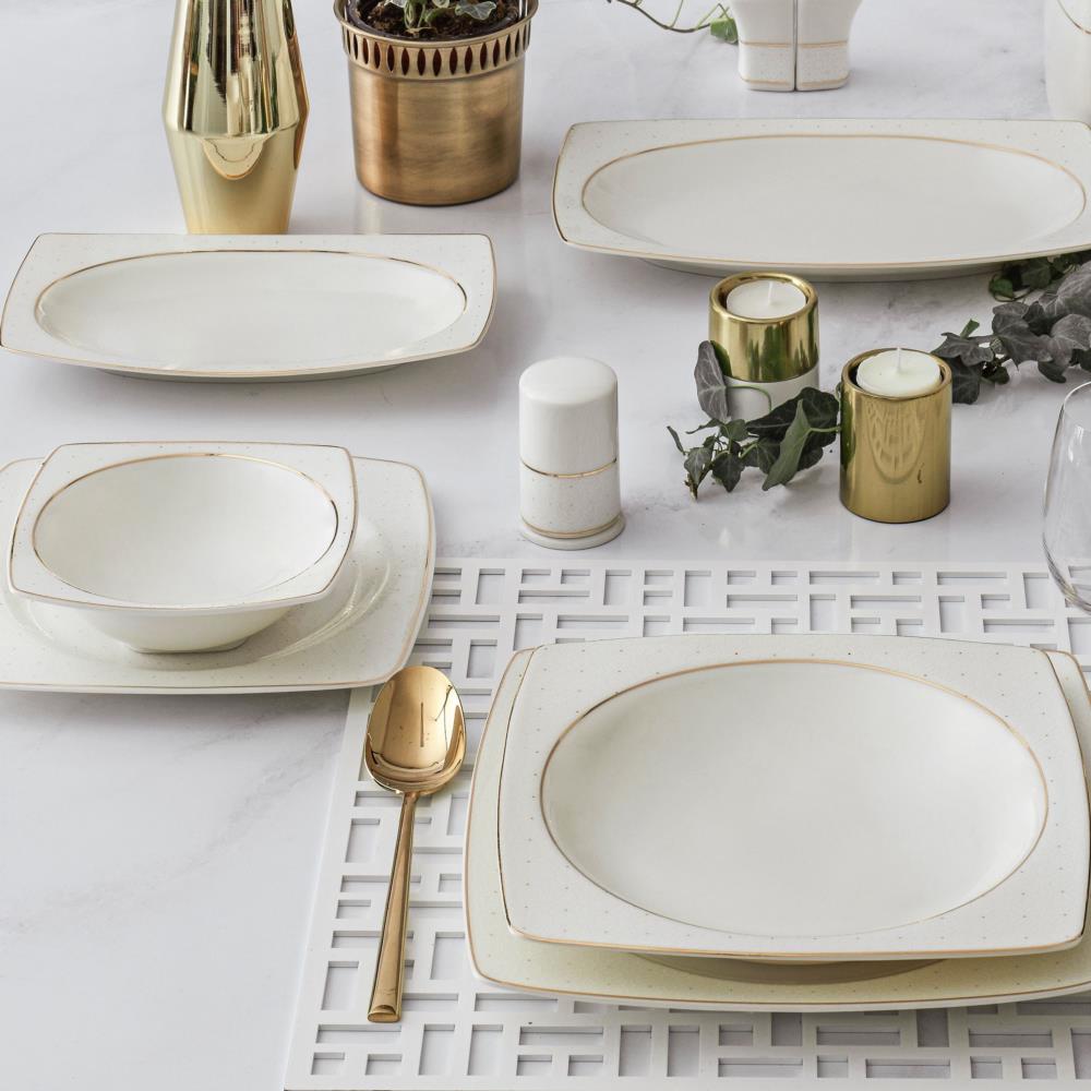 Güral Porselen 85 Parça Kare Caroline Bone Yemek Takımı 5113.