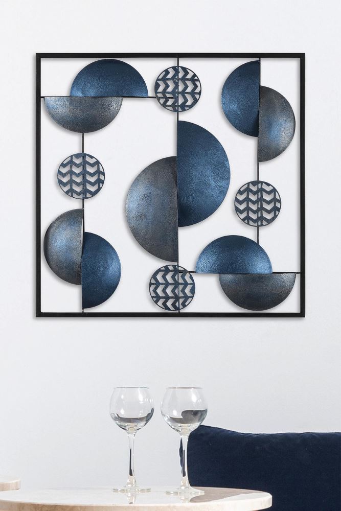 DORELİNE DoreArt Aurora Metal Duvar Tablosu, Ev Ofis Duvar Panosu (Mavi).