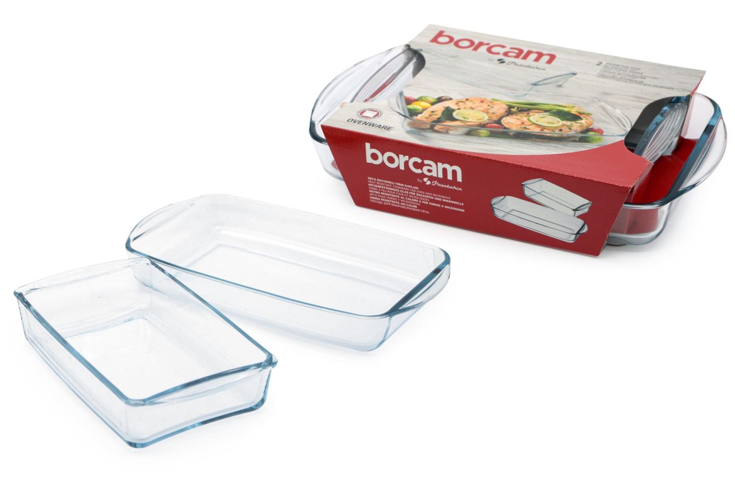 Paşabahçe 2-piece rectangular pyrex set - pyrex baking tray 159190.