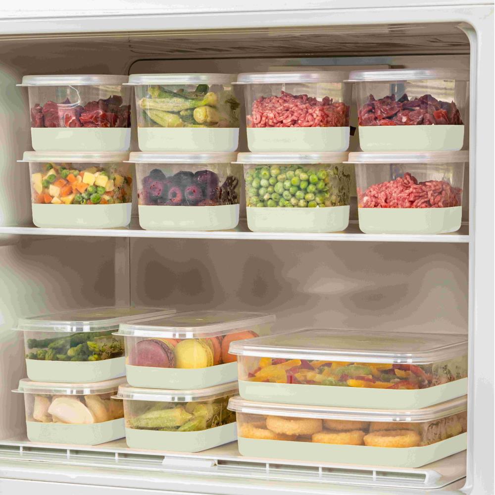 Vienev 14lü Set Silikon Tabanlı Difriz Saklama Kabı Derin Dondurucu Gri.