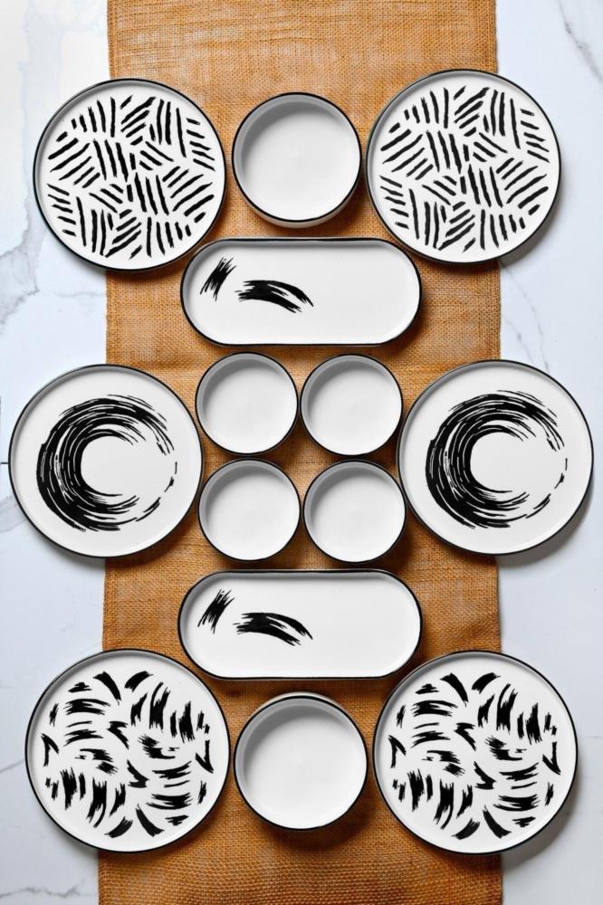 Kitchen Life 14 Piece 6 Person Axial Stackable Breakfast Set