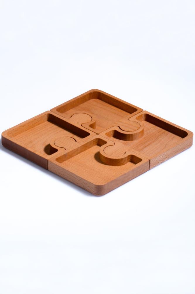 Bade Home Dört Parça Kare Pazzle Çerezlik 20X20 cm.