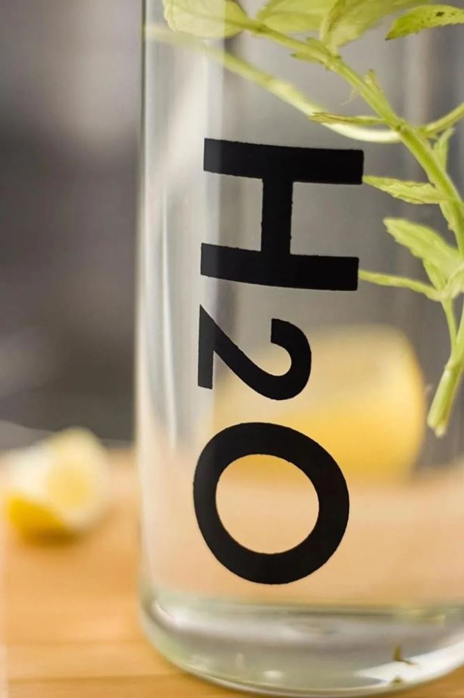 H2O Borosilicate Glass Flask 1L Vacuum Lid Water Bottle Water Bottle ...