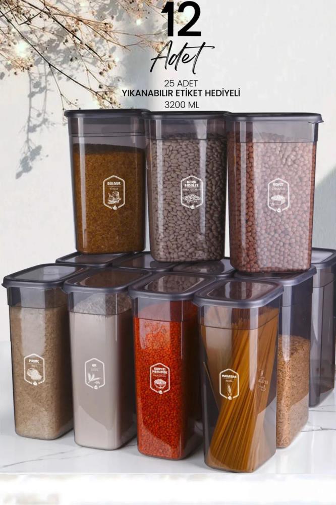Kitchen Life 12Piece Mega Labeled Rectangular Food Storage Container ...