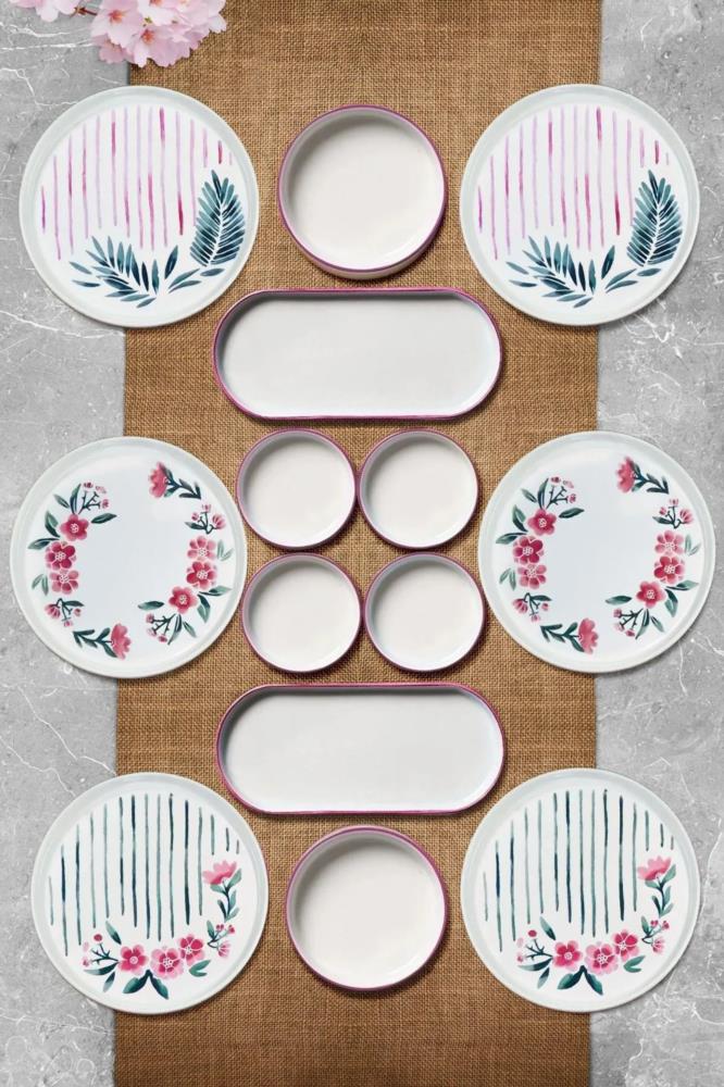 Kitchen Life 14 Piece 6 Person Sakura Stackable Breakfast Set - Luxury ...