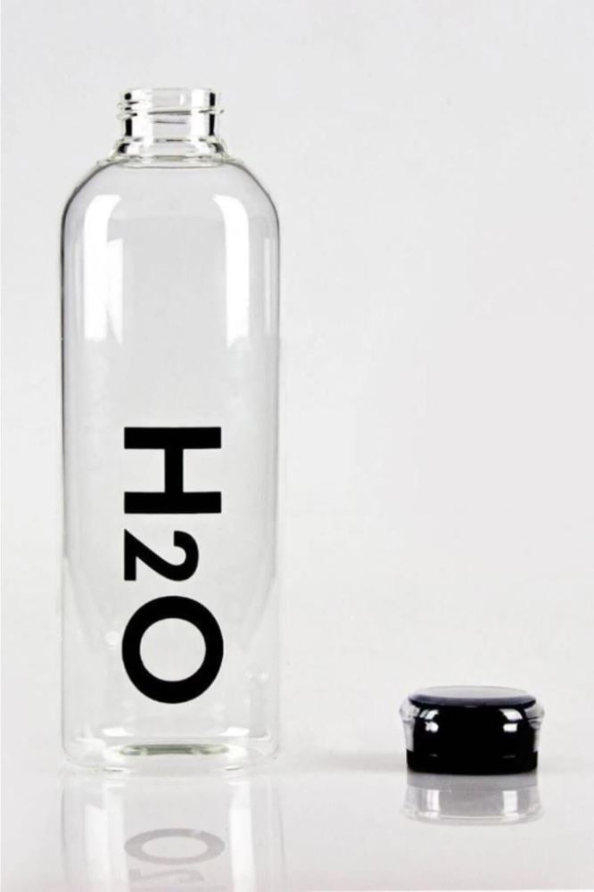H2O Borosilicate Glass Flask 1L Vacuum Lid Water Bottle Water Bottle ...