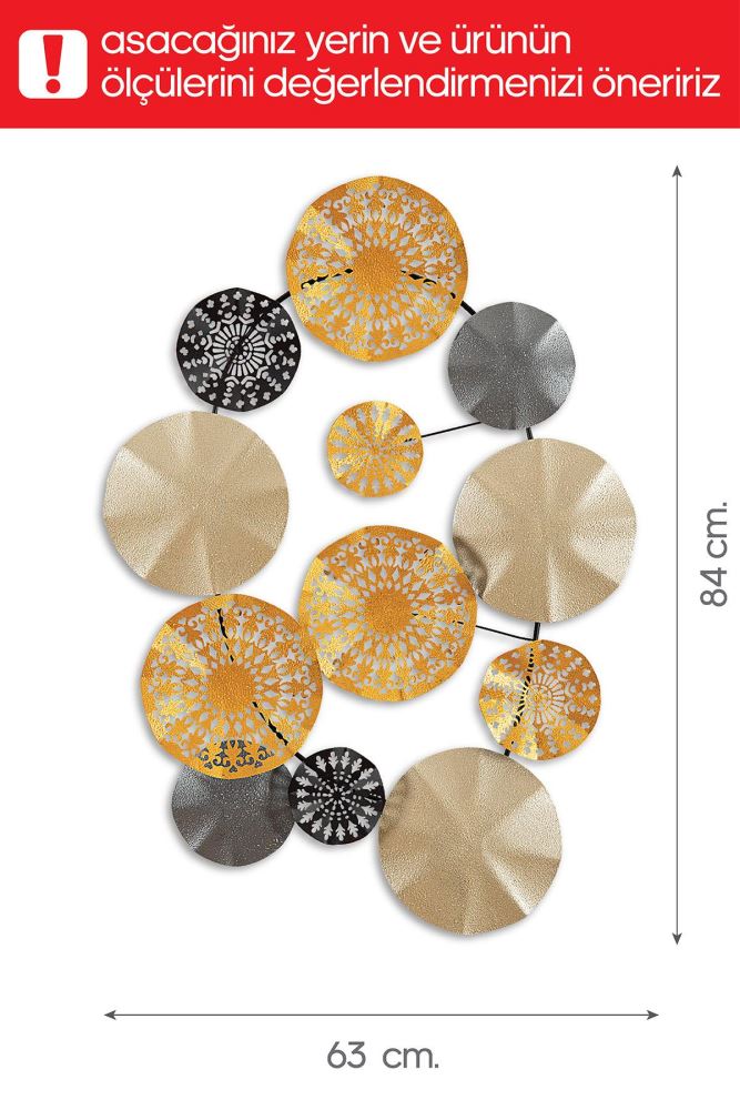 DORELİNE DoreArt Round Metal Duvar Tablosu, Ev Ofis Duvar Panosu.