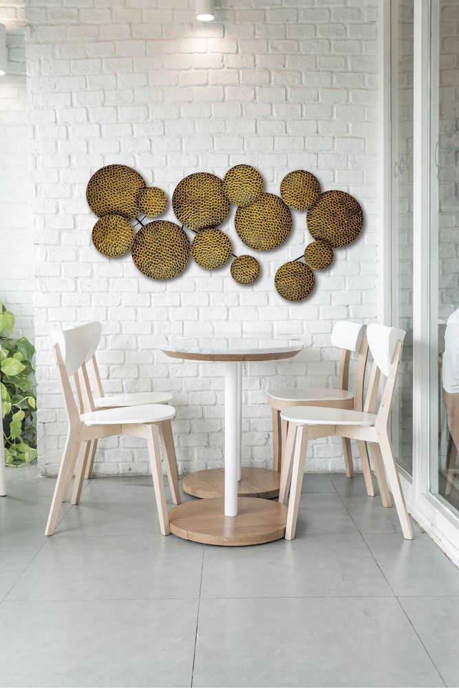 DORELİNE DoreArt Gisella 3 Metal Duvar Tablosu, Ev Ofis Duvar Panosu CH136-3.