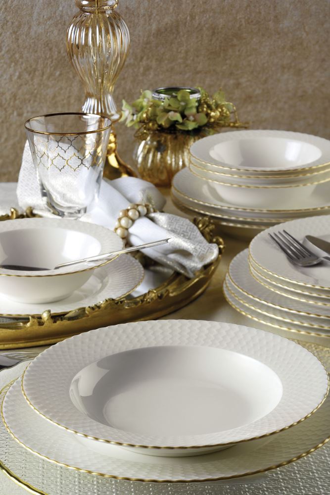 Kütahya Porselen Bone İron 24 Parça 6 Kişilik Yemek Seti 520.