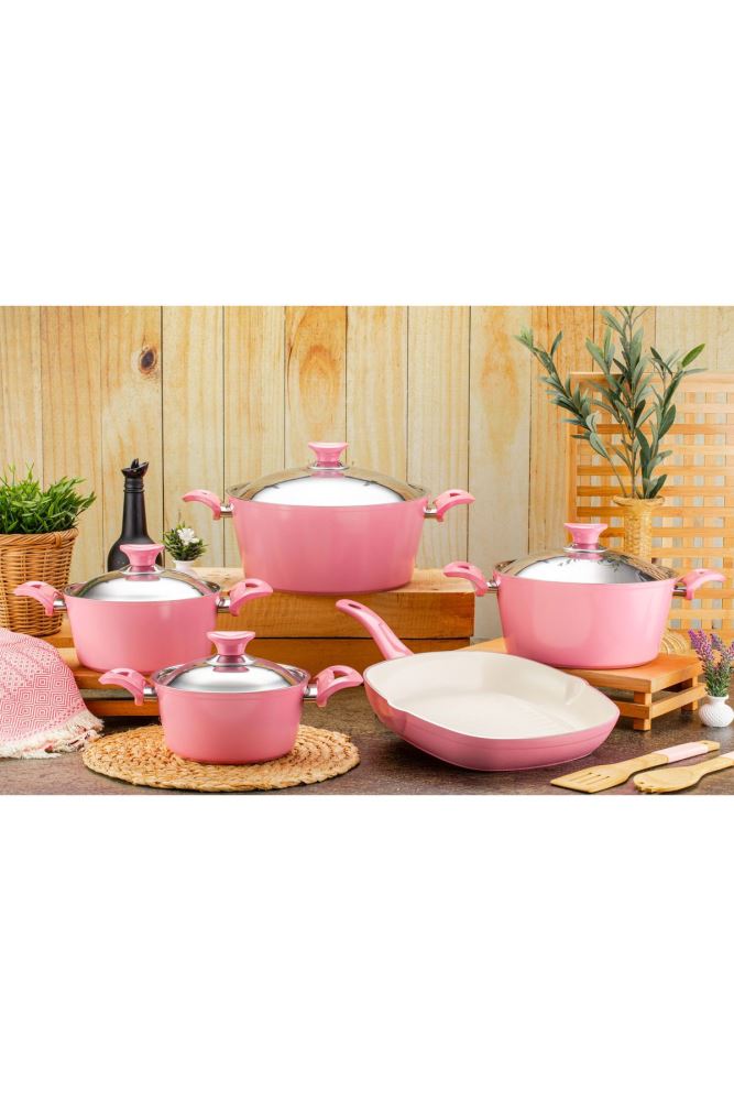 Korean 9 Piece Ceramic Cookware Set.