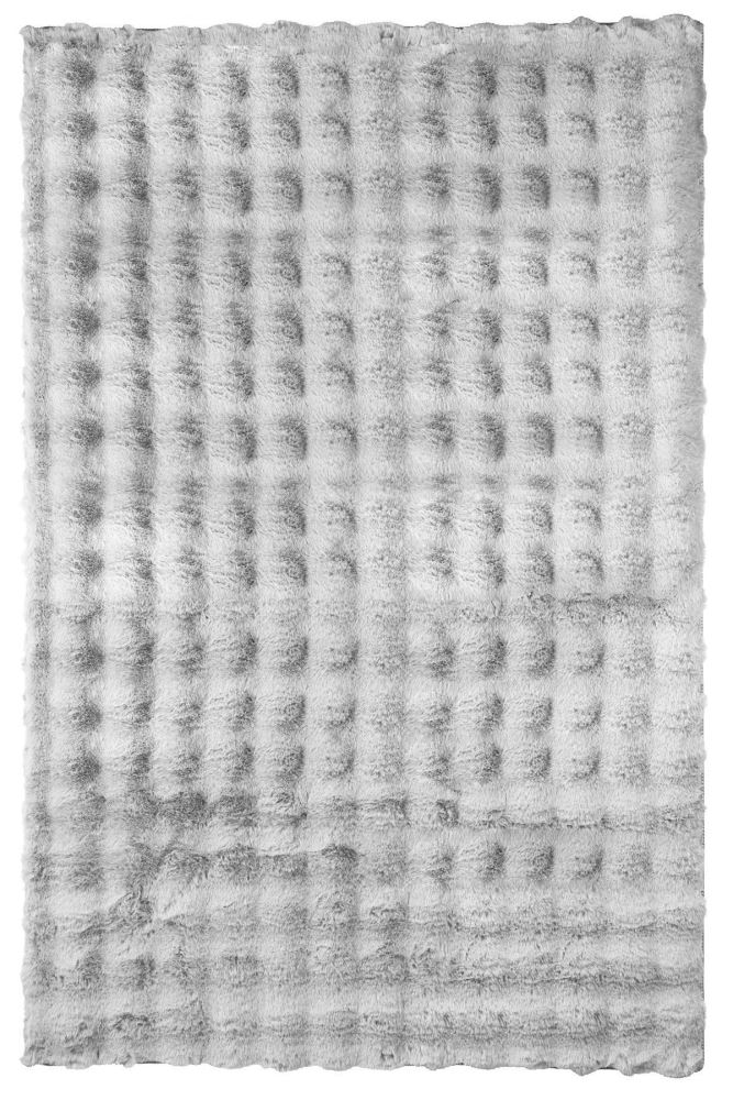 Soft Premium Bubble Rabbit Pelt Plush Carpet Runner - Plain - Grey.