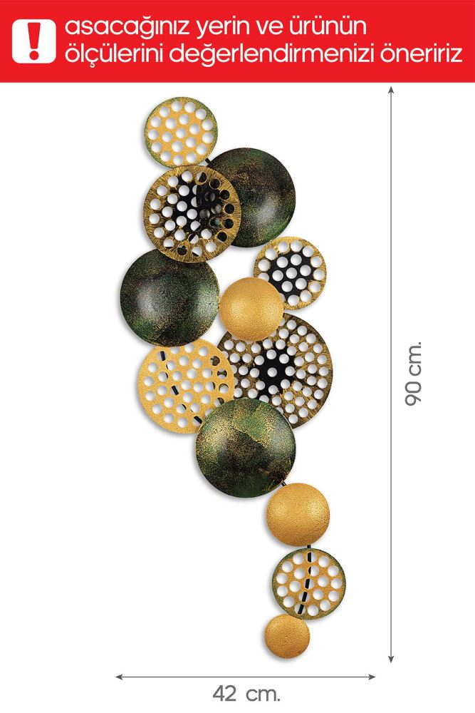 DORELİNE DoreArt Bronte Metal Duvar Tablosu, Ev Ofis Duvar Panosu (Yeşil).