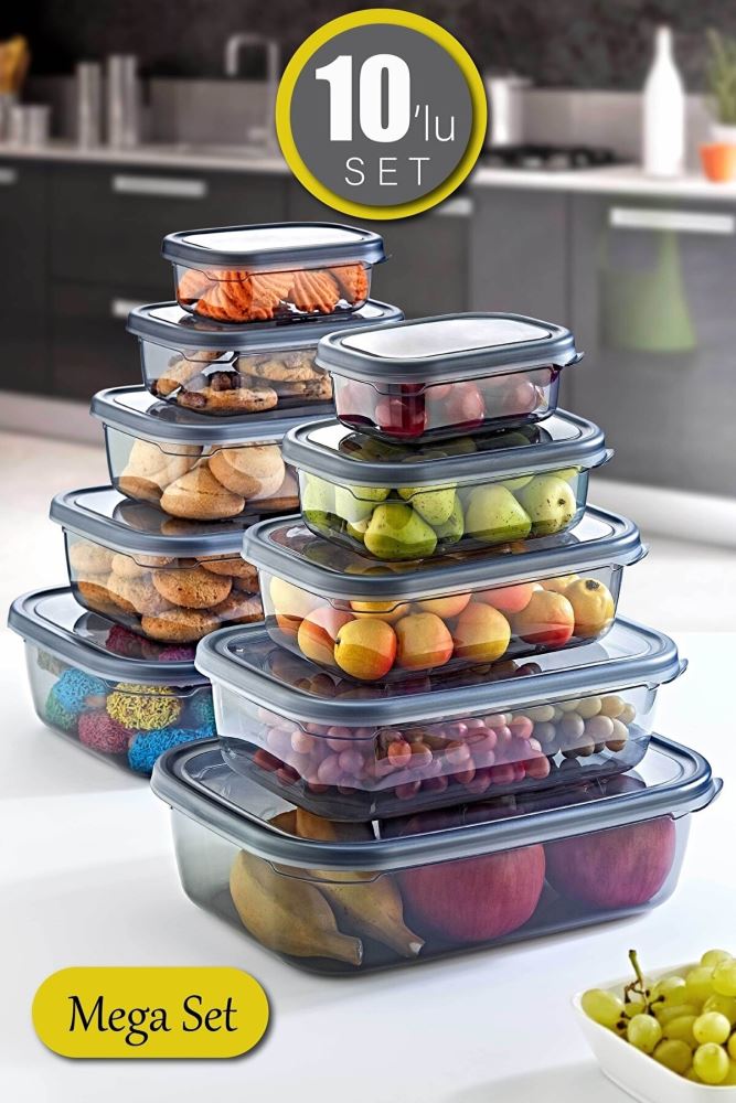 Grimor Life Set of 10 Rectangular Sealed Airtight Mega Storage ...