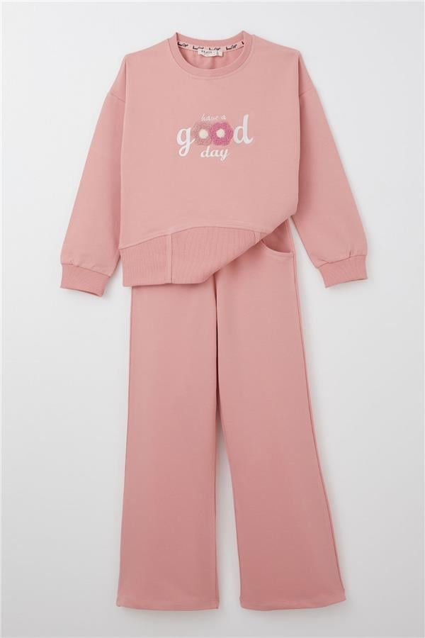 Breeze Girls Tracksuit Set with Embossed Flower Embroidered Bell Bottom ...