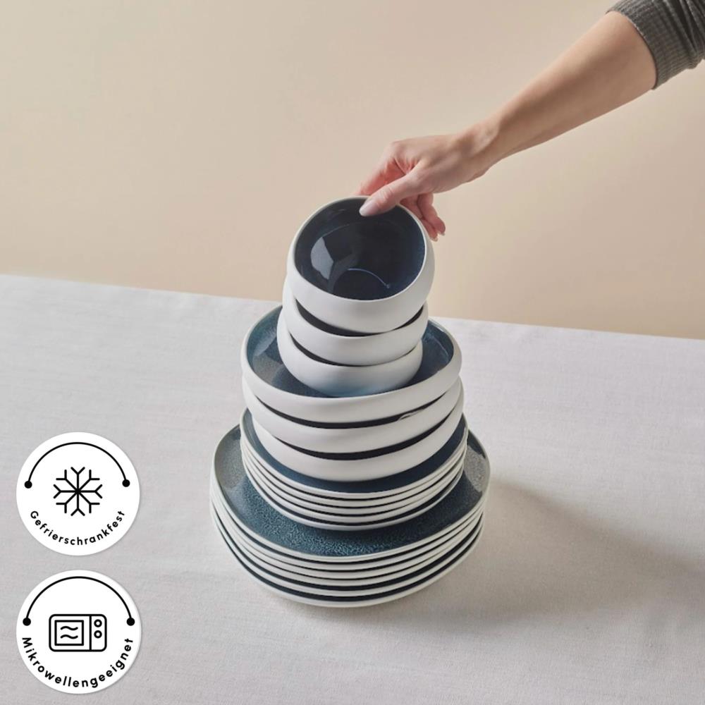 Karaca Earth Collection New Galactic Oscar Reactive Glaze 55 Piece 12 ...