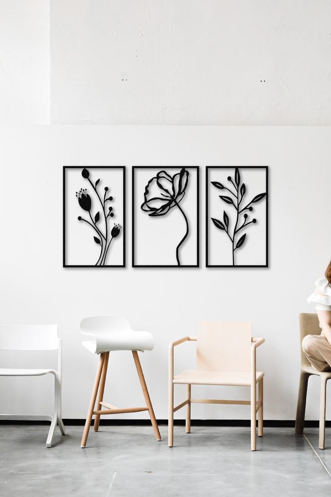 DORELİNE DoreArt Flowers Metal Duvar Tablosu, Ev Ofis Duvar Panosu.
