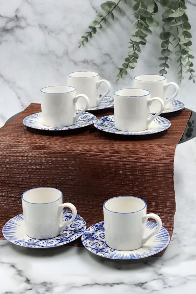 Kitchen Life Firuze 12 Parça 6 Kişilik Kahve Fincan Takımı.