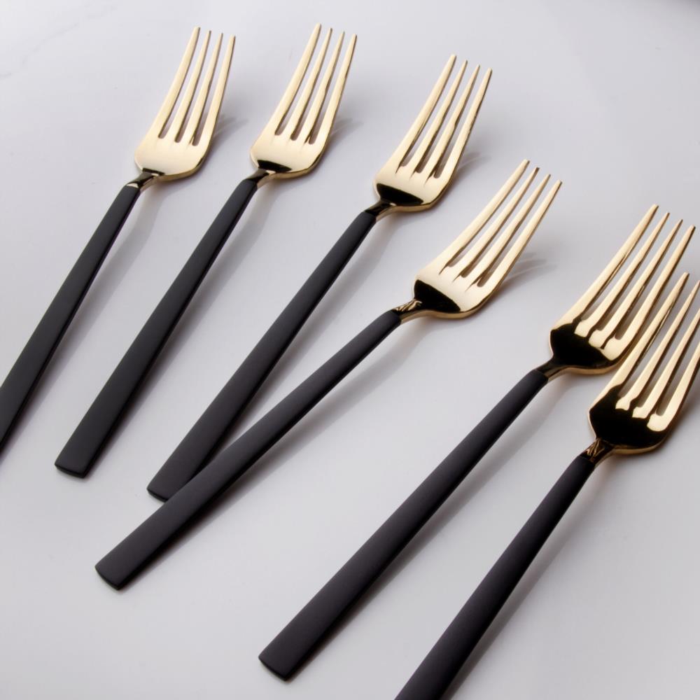 Alaca Titanyum&Slikon 12'Li Tatlı Çatalı Takımı Siyah.