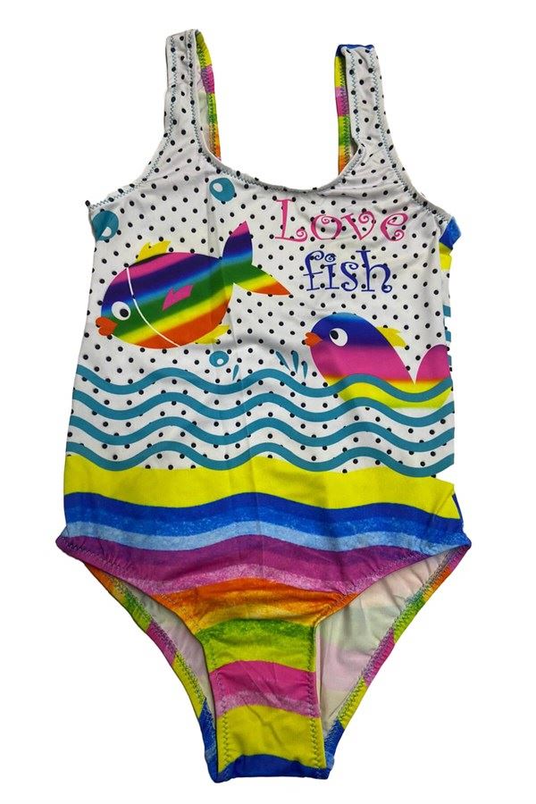 DEAFOX Love Fish Girls Swimsuit.