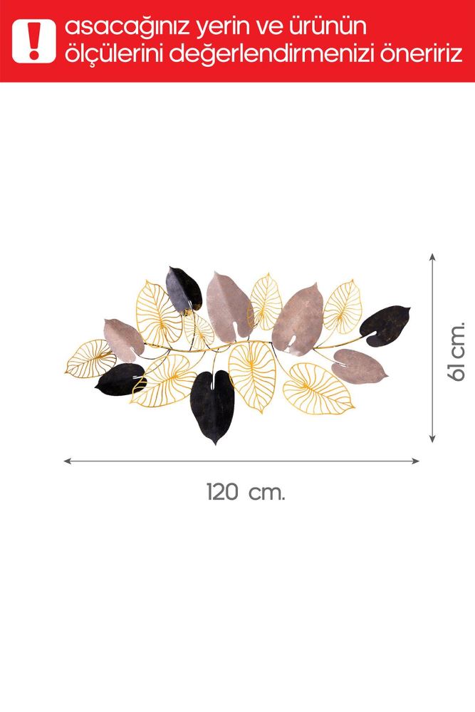 DORELİNE DoreArt Leaf Metal Duvar Tablosu, Ev Ofis Duvar Panosu.