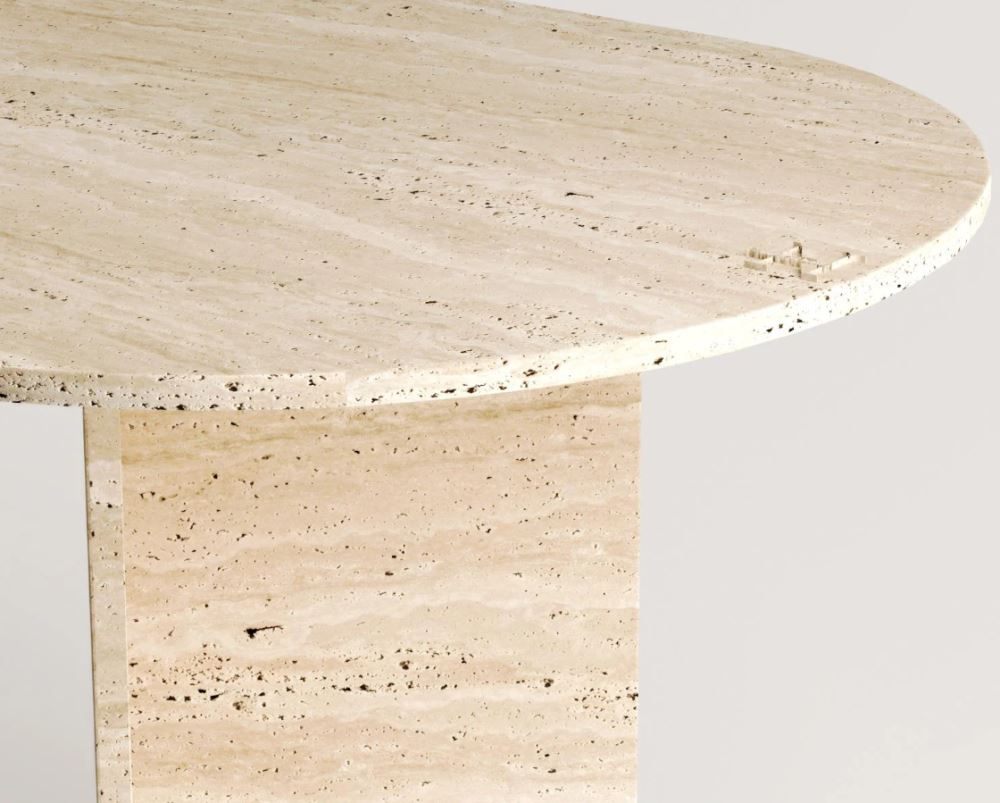 Modest Concept Jesse-Travertine Dining Table.