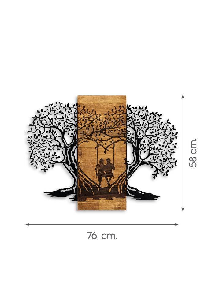 DORELİNE DoreArt Eva Ahşap & Metal Duvar Tablosu, Ev Ofis Duvar Panosu.