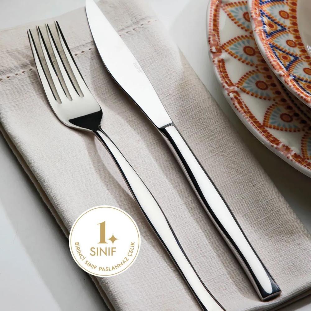 Nehir 60 Piece Elegant Simple Knifeless Fork Spoon Set.