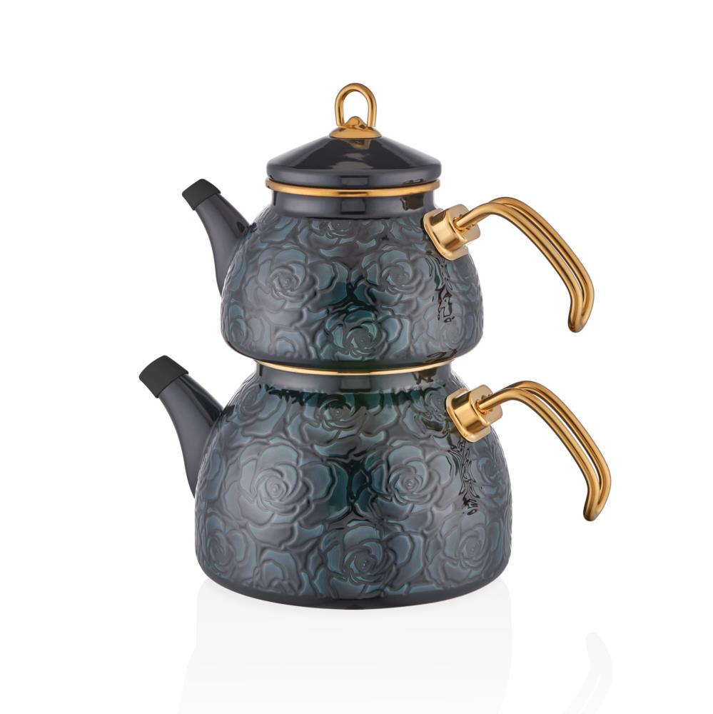 Neva Bitter Gülriz Emaye Demlik Seti N3233.